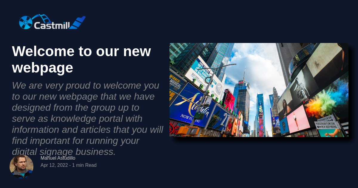 Welcome to our new webpage | Castmill